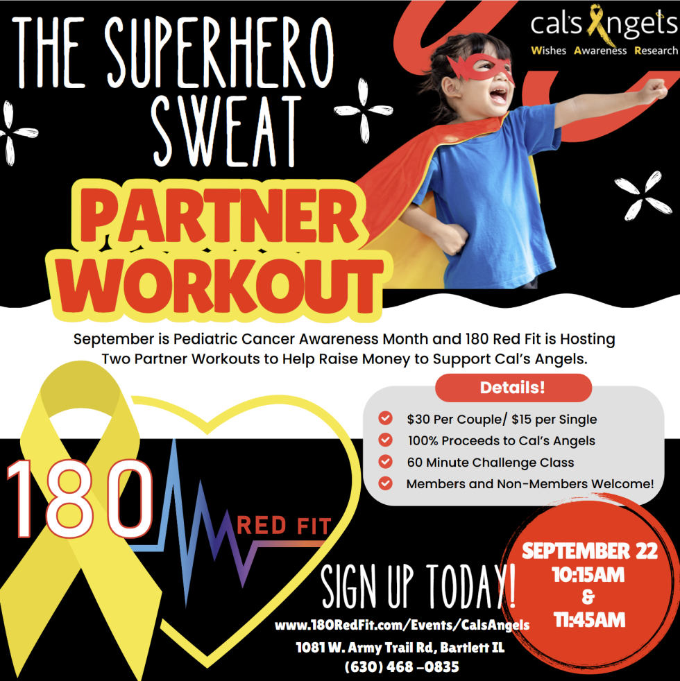 180 Red Fit Superhero Sweat Partner Workshop for Cal's Angels - 180 Red Fit